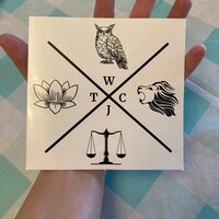 Stoic Sticker for Laptop, Four Cardinal Virtues Logo Sticker Reminder ...