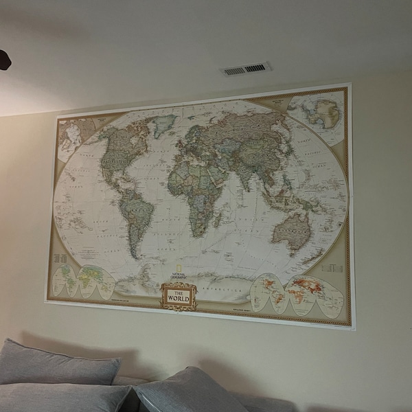Giant World Map Wall Mural Removable Wallpaper Map of the World Huge ...