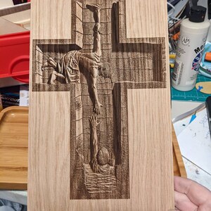 Digital Engraving File jesus Cross Well 3D Illusion File for - Etsy