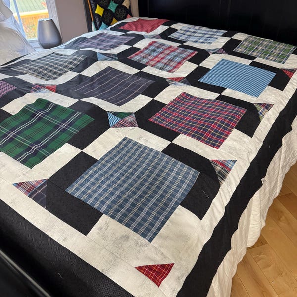 Plaid Memories Quilt Pattern PDF | Plaid Patchwork Quilt | Throw/bed ...