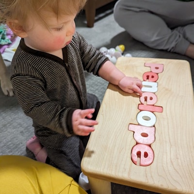 Bench Name personalized Baby-wooden Chair name Bench Custom Puzzle Baby ...