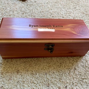 Engraved Cedar Wine Box With Lock or Latch Hand Rubbed | Etsy