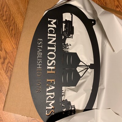 Metal Combine Grain Bin Sign, Wheat Farm Sign ,harvest Sign in Black ...