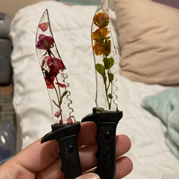Rose and Black Resin Fake Knife - MADE TO ORDER - Etsy
