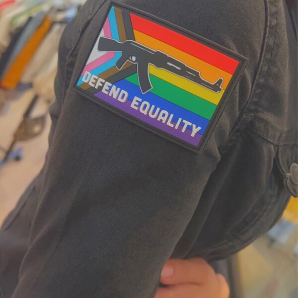 AK-47 Defend Equality Progress Pride Flag - PVC Patch With Hook and ...