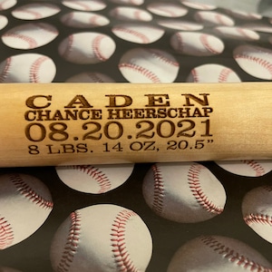Personalized Baseball Bat Birth Announcement, Baby Boys Gift, Engraved ...
