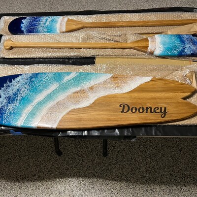 Wood Live Edge Floating Shelves With Ocean Waves Coastal Beachy Room ...