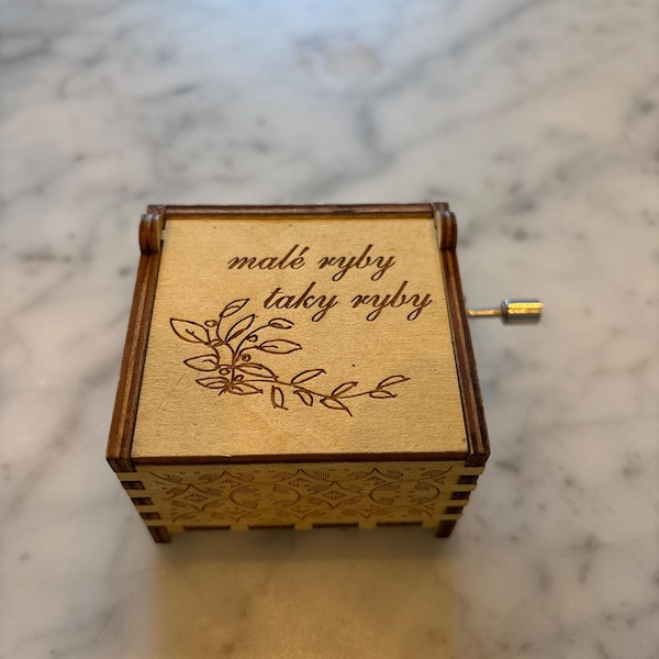 Walnut Wind-up Music Box | Custom Engraving | Custom Photo ...
