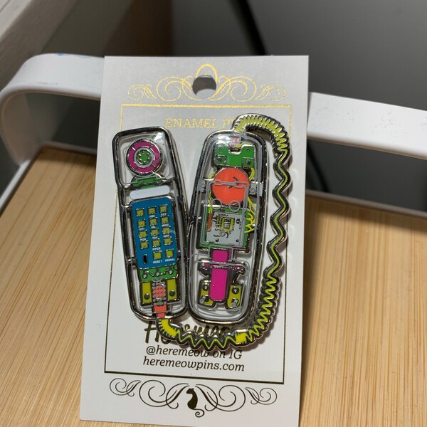90s Clear Neon Phone Deluxe Enamel Pin V2.0 90s Nostalgia Nineties ...