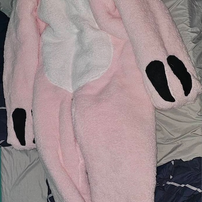 TRIPLE Layer 3 Layer Pink Sherpa Plush Fleece Bear Footie With 2 ...