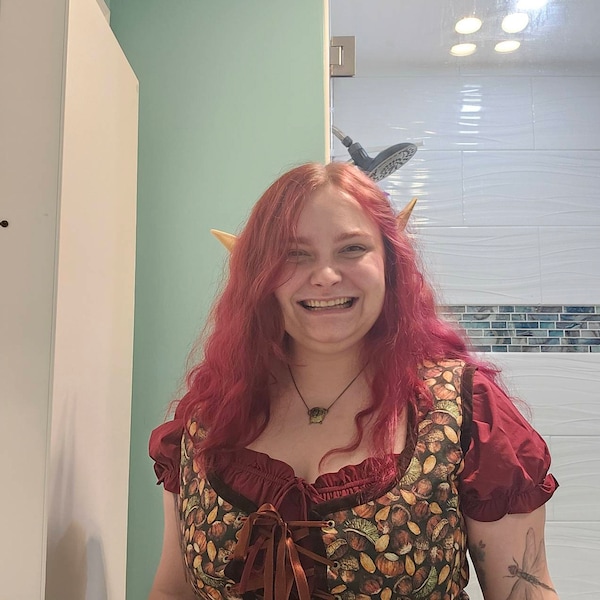 Hobbit Bodice, Chestnuts Autumn Renaissance Corset Flowers Cottagecore ...