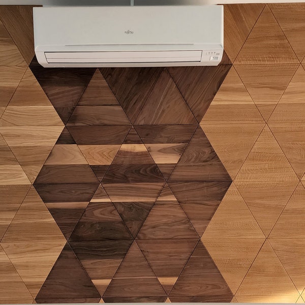 Wooden Triangles Wood Panels -wooden Interior Decorative Slats Wall ...
