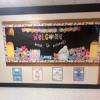 Back to School Bulletin Board Kit Modern School Style School Themed ...