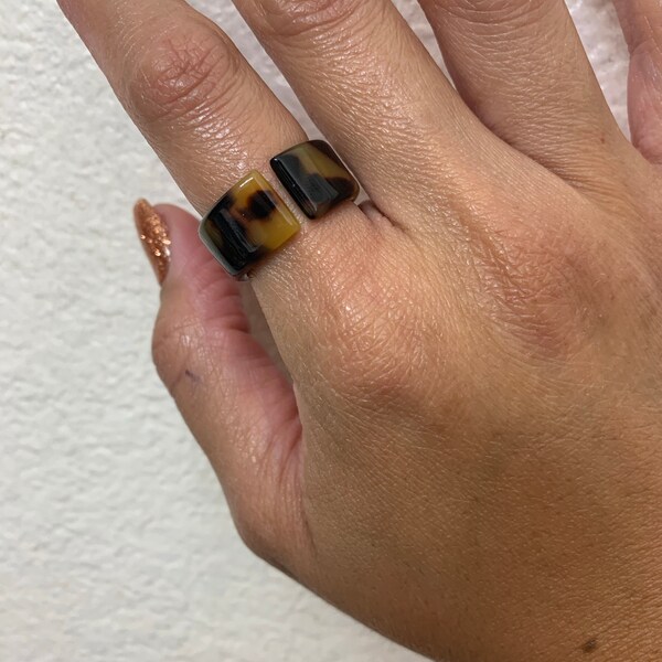 Jolie Tortoise Shell Ring, Classic Tortoise Ring, Resin Ring, Acetate ...