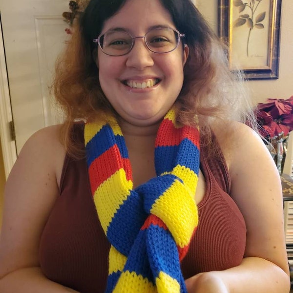 Deku All-might Style Scarf Acrylic Handmade Knit Mha Fans Version 1 - Etsy