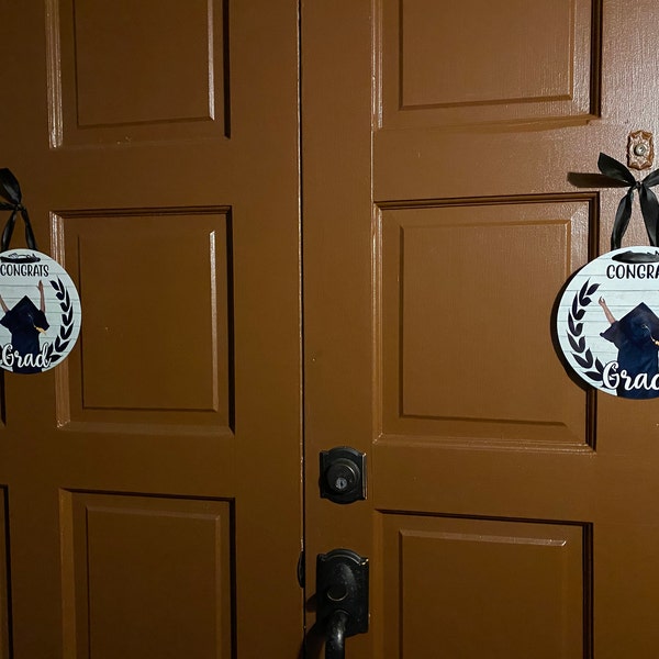 Congrats Grad Sign, Door Hanger, Door Decor, Graduation Decor ...