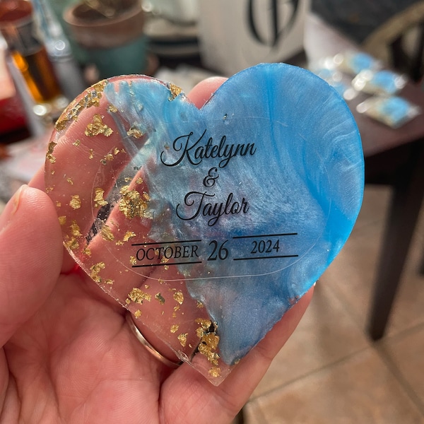 Personalized Epoxy Magnet Favor, Custom Epoxy Wedding Resin Gift ...