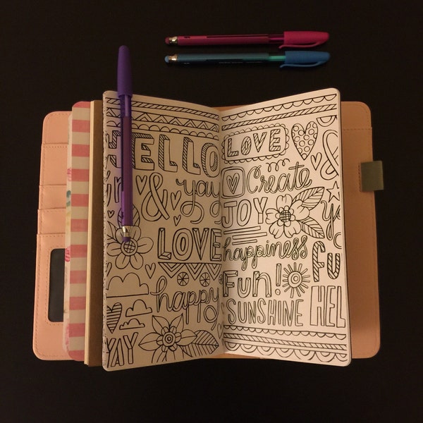 COLORING BOOK Volume 2 - Traveler's Notebook Insert 5 Sizes - Etsy
