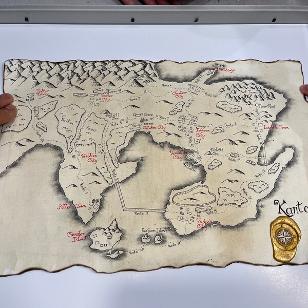 Fantasy Velen & Novigrad Map Ink and Charcoal A3 and A4 Custom Hand ...