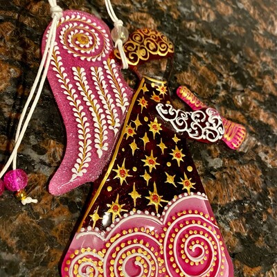 Angel Guardian Protection Symbol Fused Glass Art Glass Wall Hanging ...