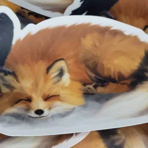 Fox and Raven Clear Vinyl Sticker, Waterproof Decal - Etsy