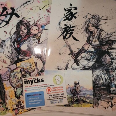 Print 8x10 Samurai Girl CIRI Calligraphy Family - Etsy