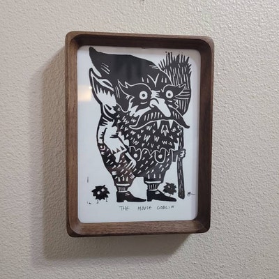 The House Goblin, House Elf, Goblin Art, Troll Art, Linocut Print ...