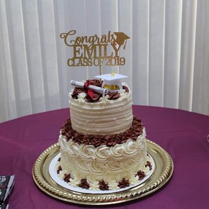 Graduation Cake Topper Custom Cake Topper Class of 2024 Gold Cake ...