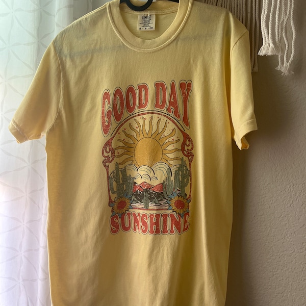 Good Day Sunshine Tee, Comfort Colors® Tee, Sun Graphic Tee, Sun T ...