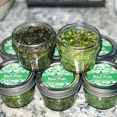 Customized Label Homemade Pesto Watercolor Style Label - Etsy