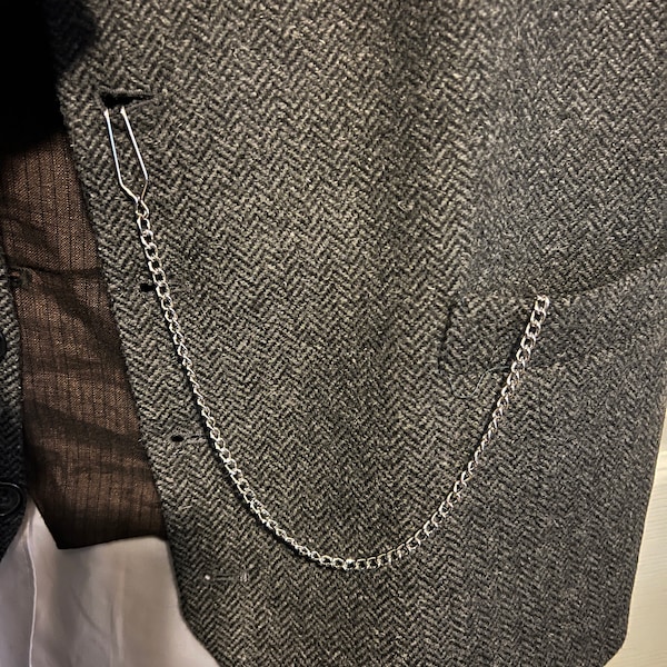 Silver Pocket Watch Chain, Pocket Watch Accessories, Pocket Chain - Etsy