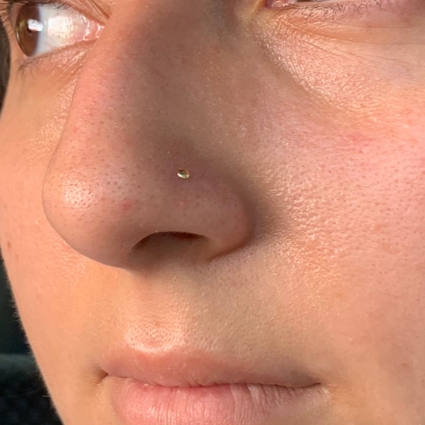 Tiny Nose Piercing Stud - Dainty Nose Piercing Ring-handmade Gold ...