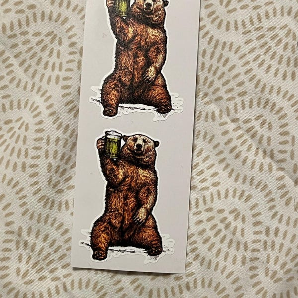 Bear Beer Sticker, Vinyl Sticker, Laptop Sticker, Yeti Cooler Sticker ...