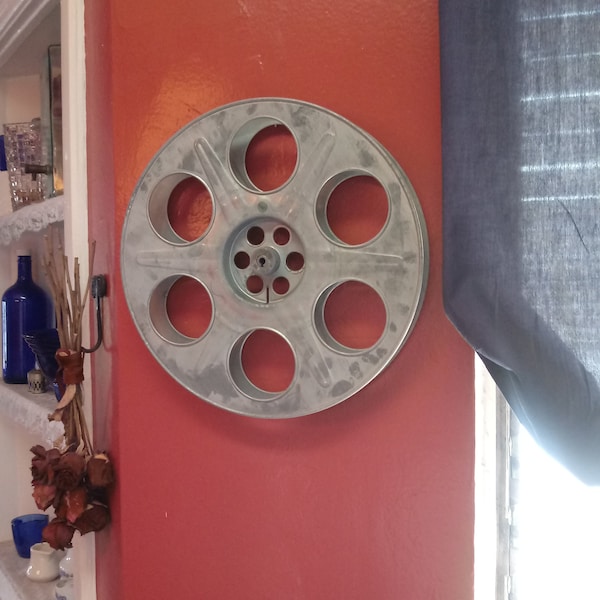 Authentic Hollywood Vintage Metal Movie Reel, Gray Steel, 35mm Upcycled ...
