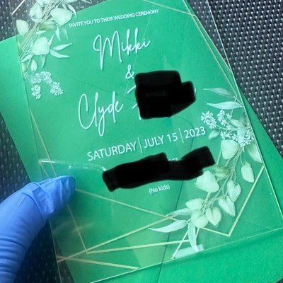 Clear Acrylic Invitation Acrylic Wedding Invitations Wedding - Etsy