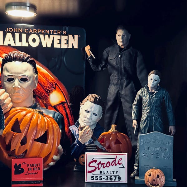 Rabbit in Red Lounge - Michael Myers Halloween Film Unisex T-shirt in ...