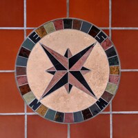 Handcrafted Porcelain Tile Classic Compass Rose Mosaic Medallion Made ...