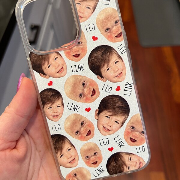 Personalized Faces iPhone Case With Names - Custom Photo iPhone Case ...