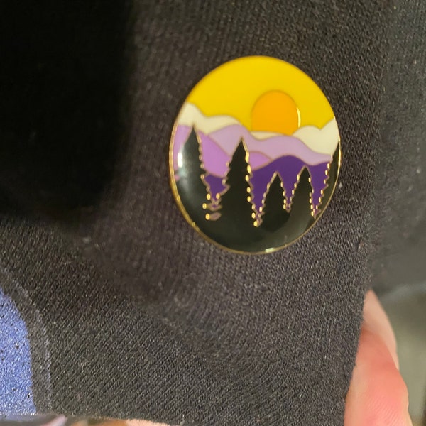 Subtle Nonbinary Flag Enamel Pin Mountain Pin Pride Pin Enamel Cute Pin ...