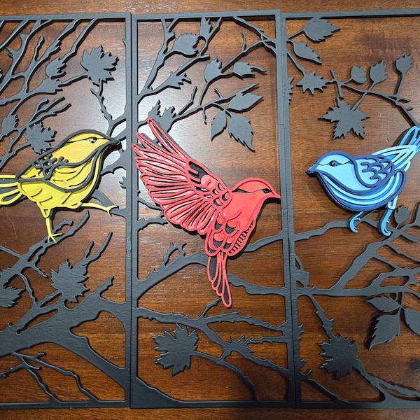 Multilayer Bird Wall Art Laser Cut File 3D Layered Bird Layered Dxf Dwg ...