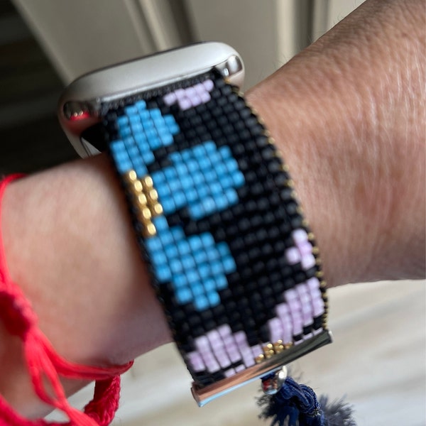 Apple Watch Seed Beaded Miyuki Geometric Multicolor Tribal Band, Seed ...