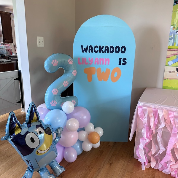 Bluey Number Balloon Tower | Giant 32" Inch Light Blue Balloon ...