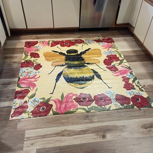 FLOORCLOTH Buttons Hand Painted Canvas Rug COUNTRY PRIMITIVE - Etsy