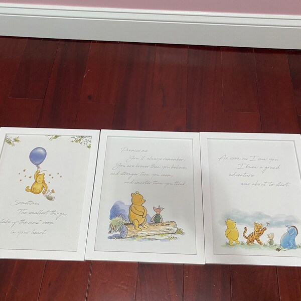 Classic Winnie the Pooh Nursery Decor, Set of 3 Winnie the Pooh Quote ...