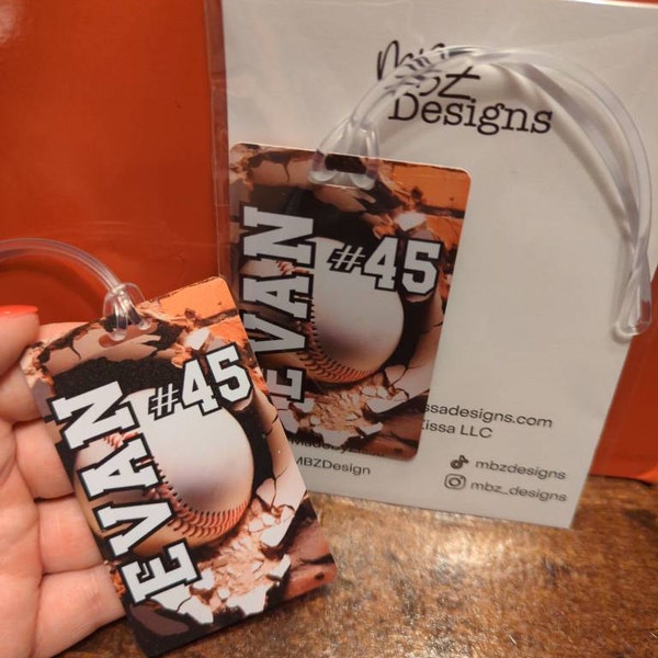 Drip Baseball Bag Tags, Baseball Name Tag, Equipment Bag Tag, Team ...