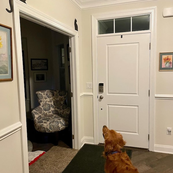 Black Cat Decor, Cat Door Corner Sign, Kitty Cat Door Corner, Cat Gift ...