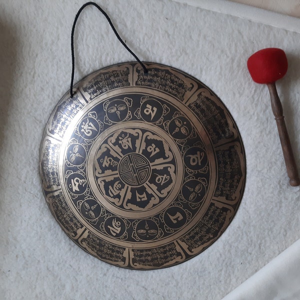 Lord Kaal Vairab With Tree of Life Adorned Fancy Gong Beautifully ...