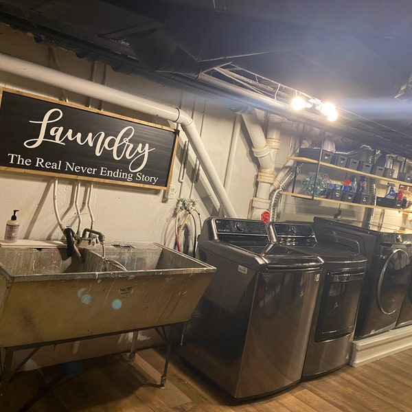 Laundry Room Decor Large Laundry Room Sign the Real Never Ending Story ...