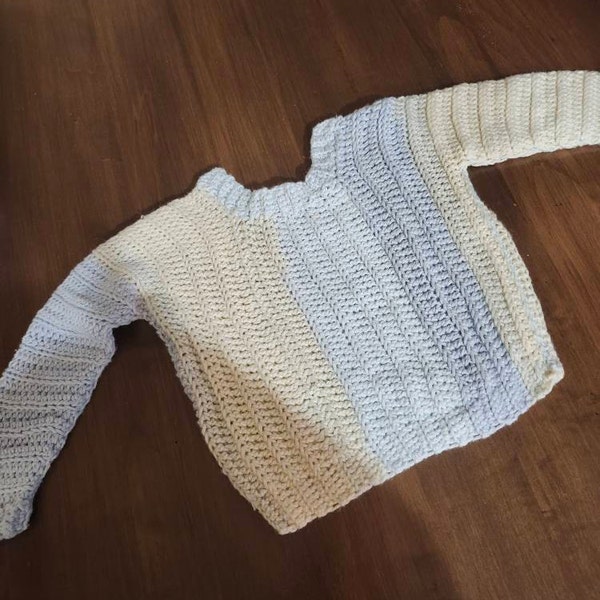 CROCHET PATTERN + VIDEO Easy Cuff-to-cuff Child Sweater, Sizes Newborn ...