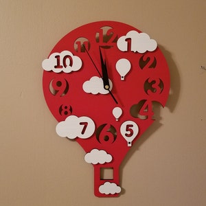 Clock Hot Air Balloon, Wall Clock for Nursery - Etsy